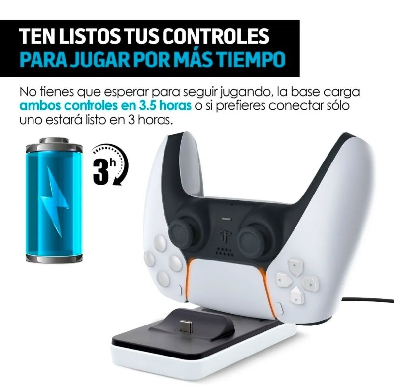 Base Cargador Ps5 Iplay Para Dualsense Slot De 2 Controles - LhuaStore